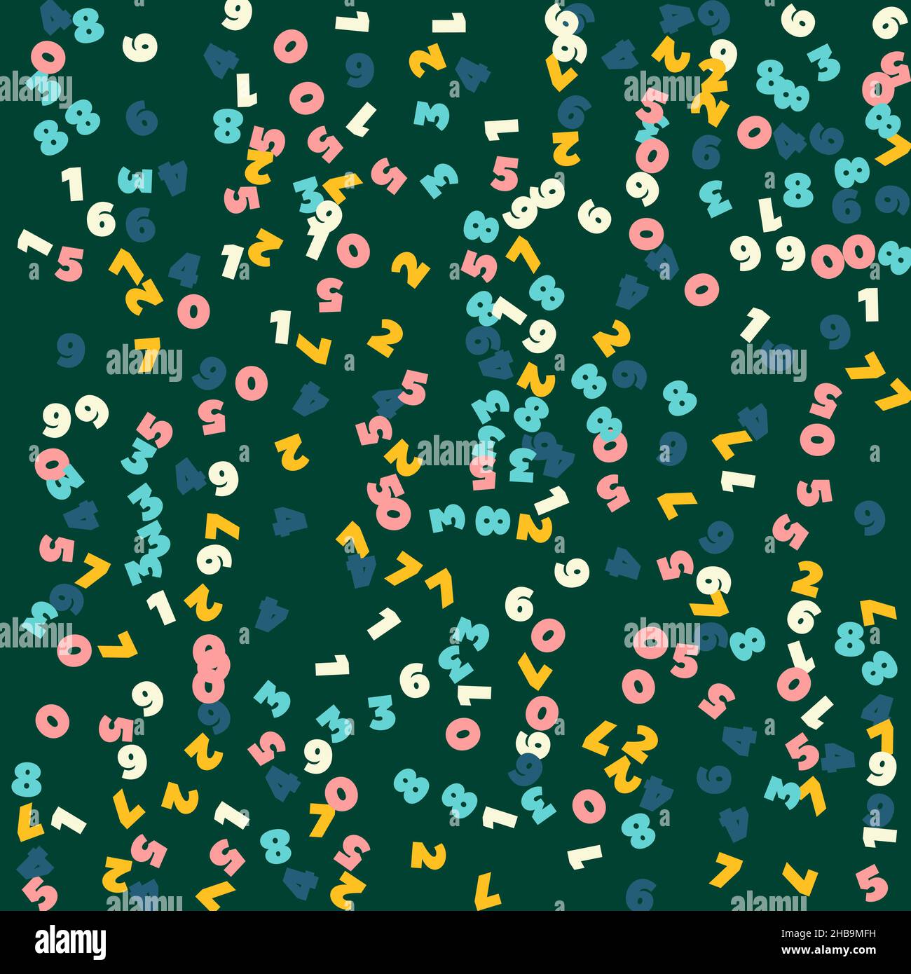 Falling pastel numbers. Math study concept with flying digits. Pleasant ...