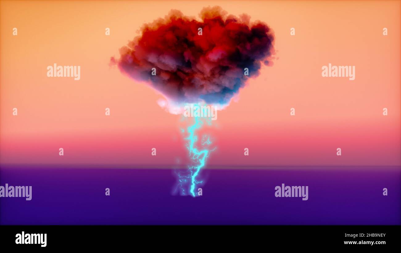 lightning strikes the ground(3d rendering Stock Photo - Alamy