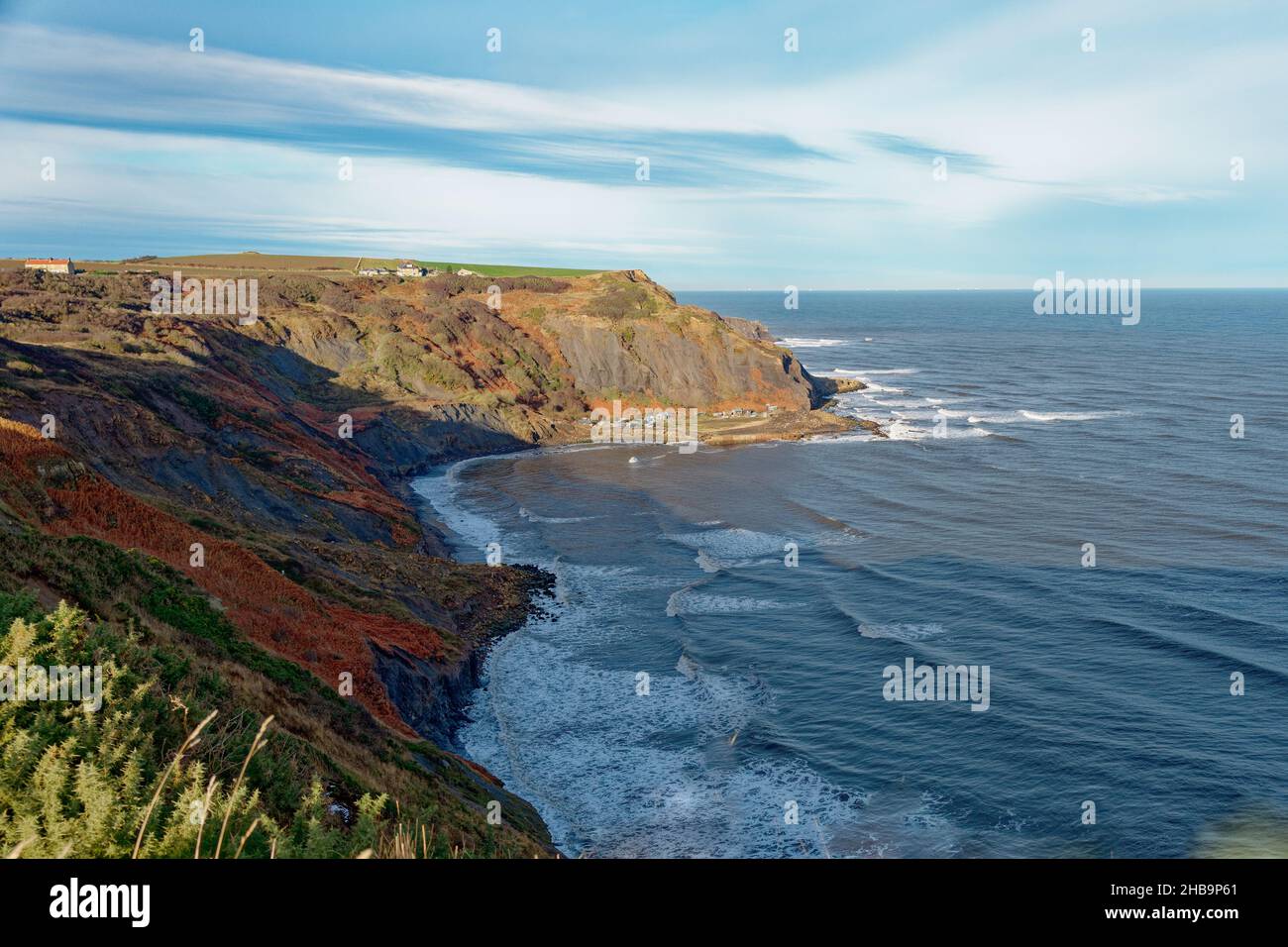 Port Mulgrave from the Cleveland Way in North Yorkshire Stock Photo - Alamy