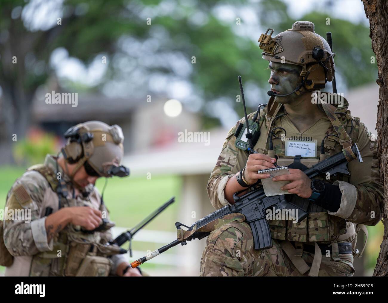 U.S. Air Force Staff Sgt. Cameron Knight, right, 25th Air Support ...