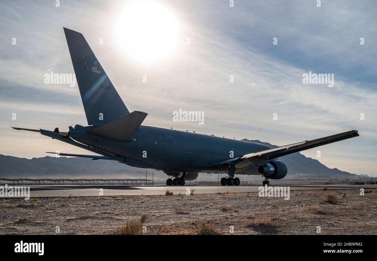 A KC-46A Pegasus air refueler taxis down the taxiway during the U.S ...