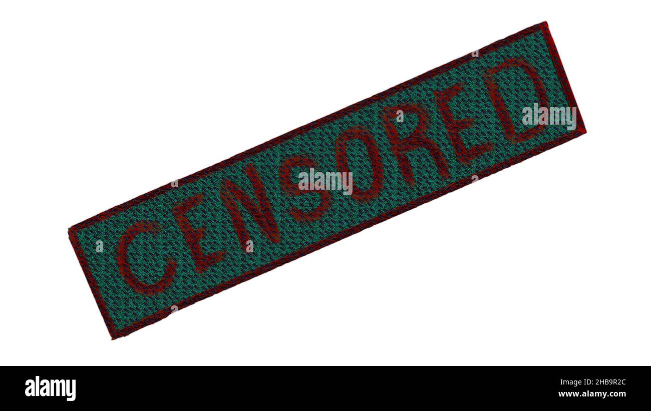 Censorship stamp on a white isolated background. White chalk censorship ...