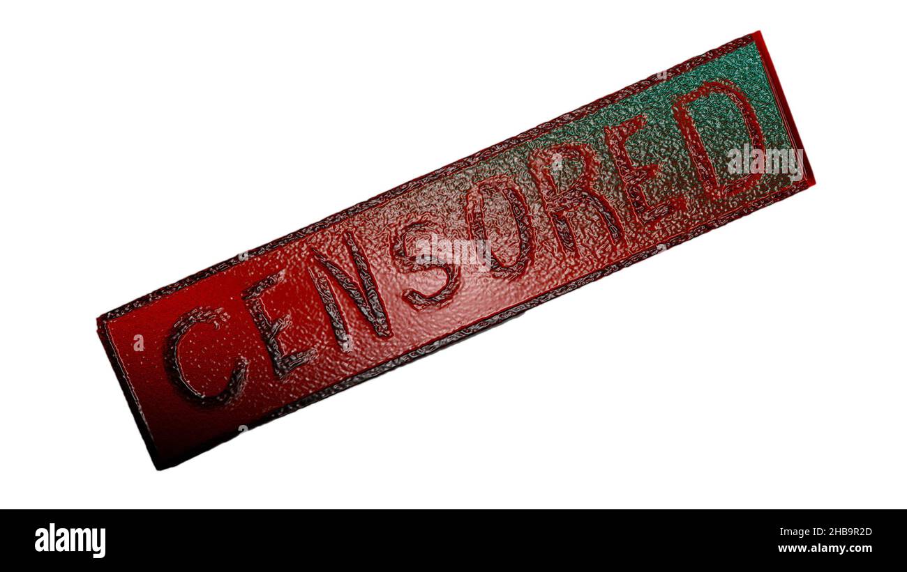 Censorship stamp on a white isolated background. White chalk censorship ...