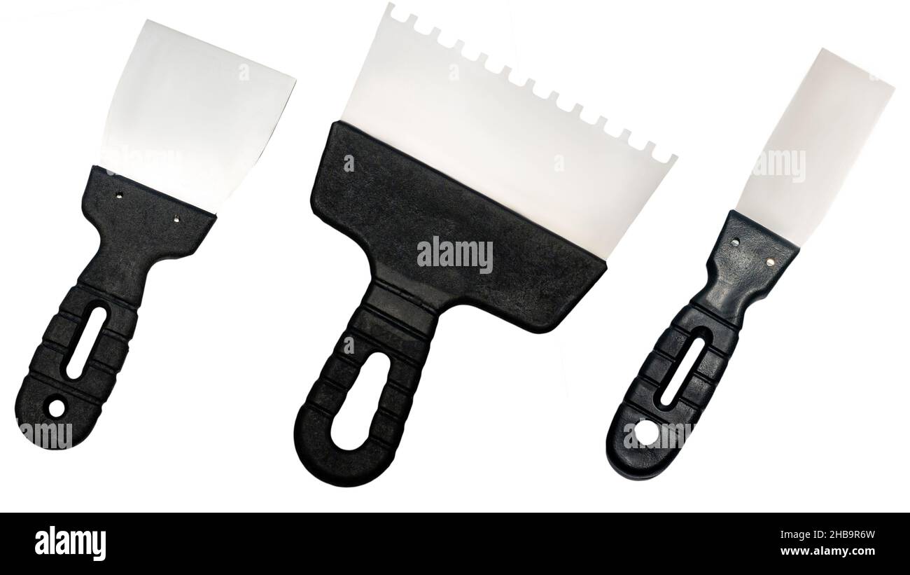 Construction trowels isolated on white background. Putty knife Stock ...