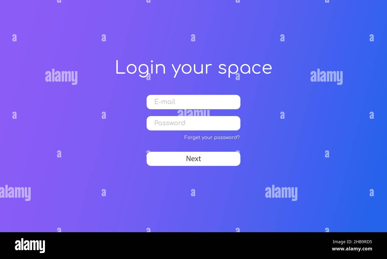 The login form for the website. The user interface template. Vector ...