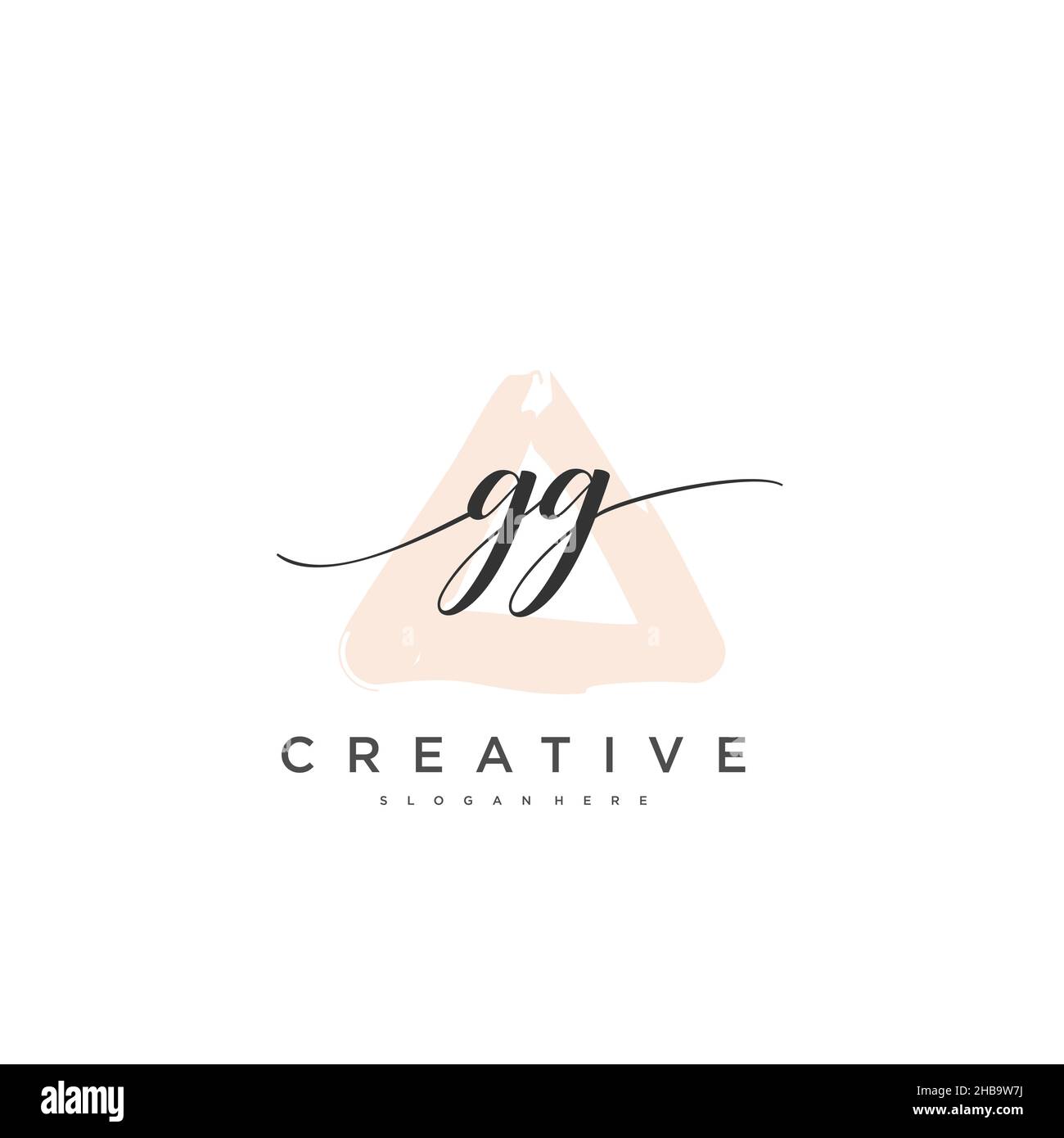 GG Initial handwriting minimalist geometric logo template vector art ...