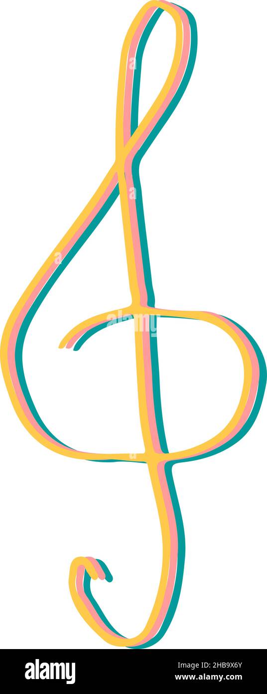 hand drawn colored treble clef Stock Vector Image & Art - Alamy