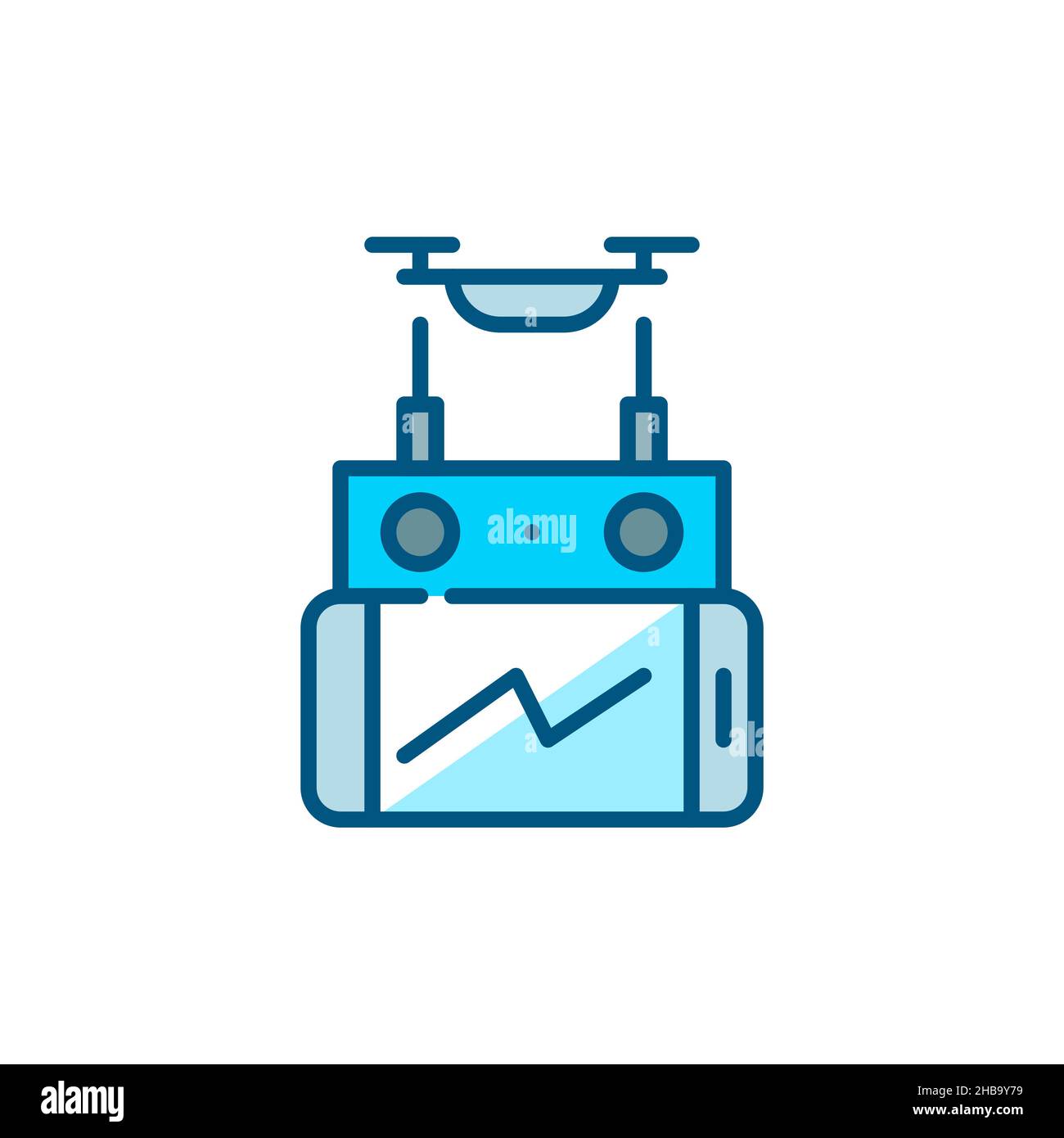 Drone ground remote controller. Pixel perfect, editable stroke colorful ...