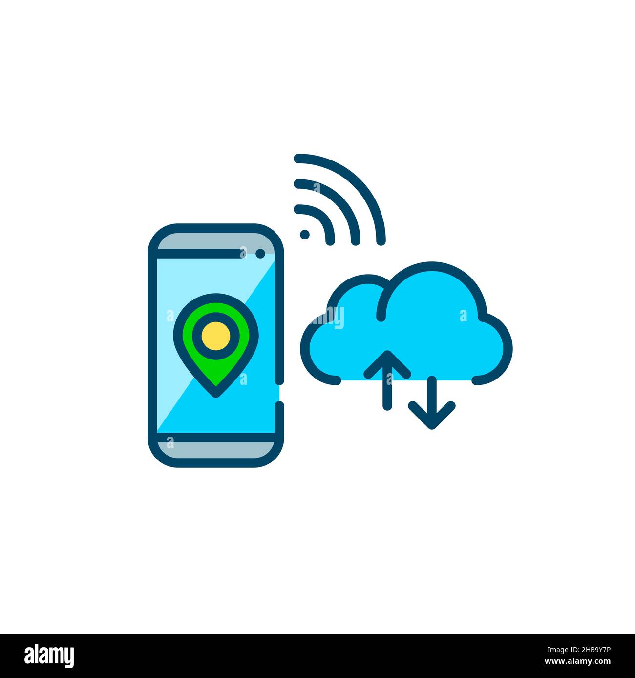 Smartphone app sharing location and connected to a cloud data storage ... Smartphone app sharing location and connected to a cloud data storage ...