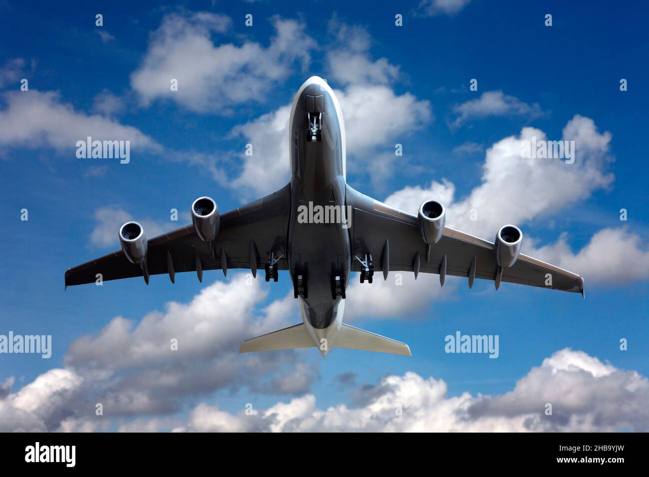 Composite image of an aeroplane in flight Stock Photo - Alamy