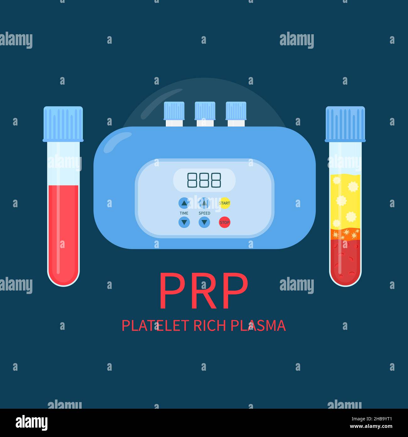 Platelet rich plasma (PRP) laboratory equipment, illustration Stock ...