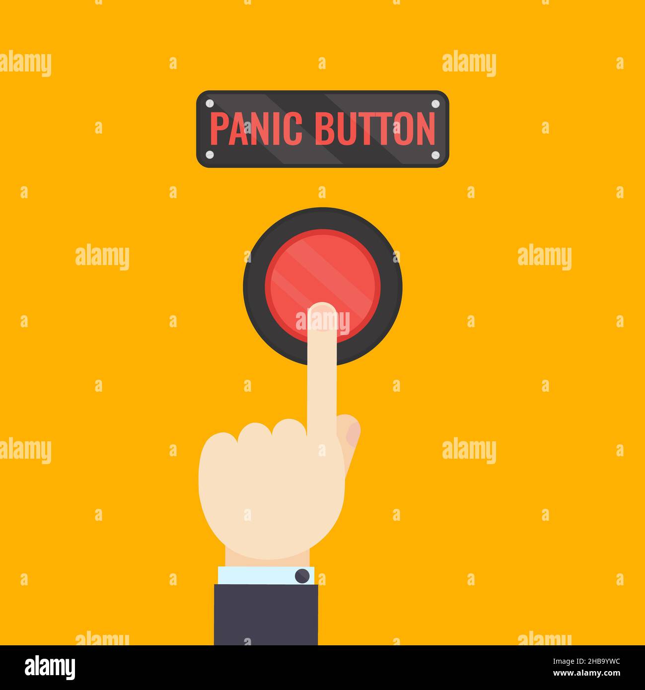Panic button, conceptual illustration Stock Photo - Alamy
