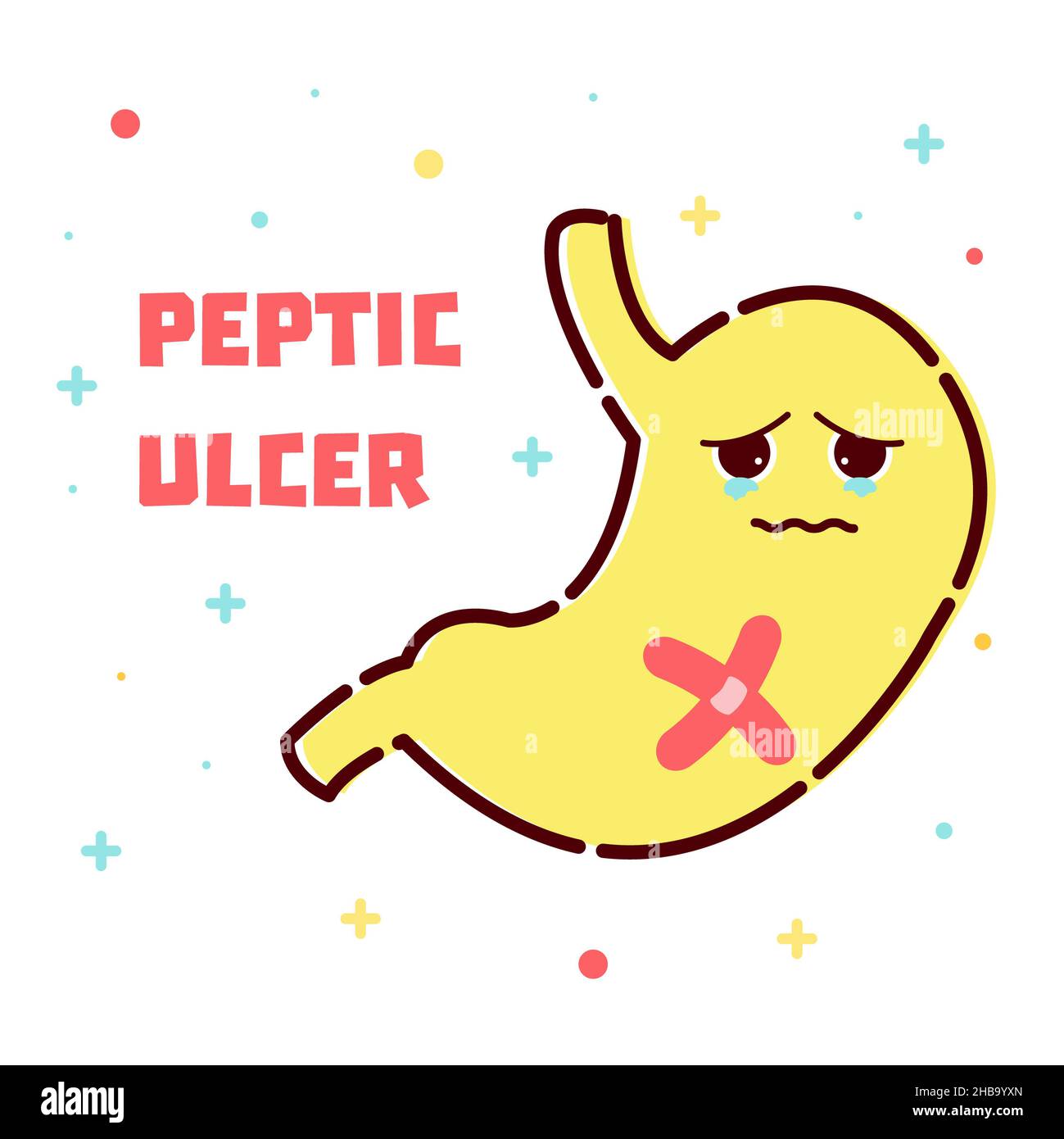 Peptic ulcer, conceptual illustration Stock Photo - Alamy