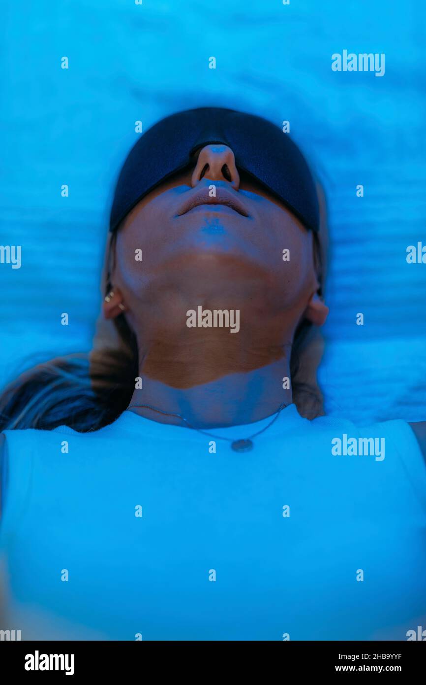 Colour light therapy, blue light Stock Photo - Alamy