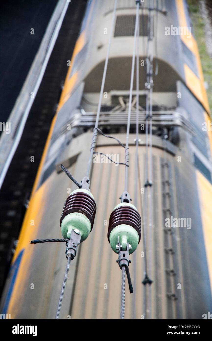 Electric train from above. Photographed in Alkmaar, Netherlands Stock ...