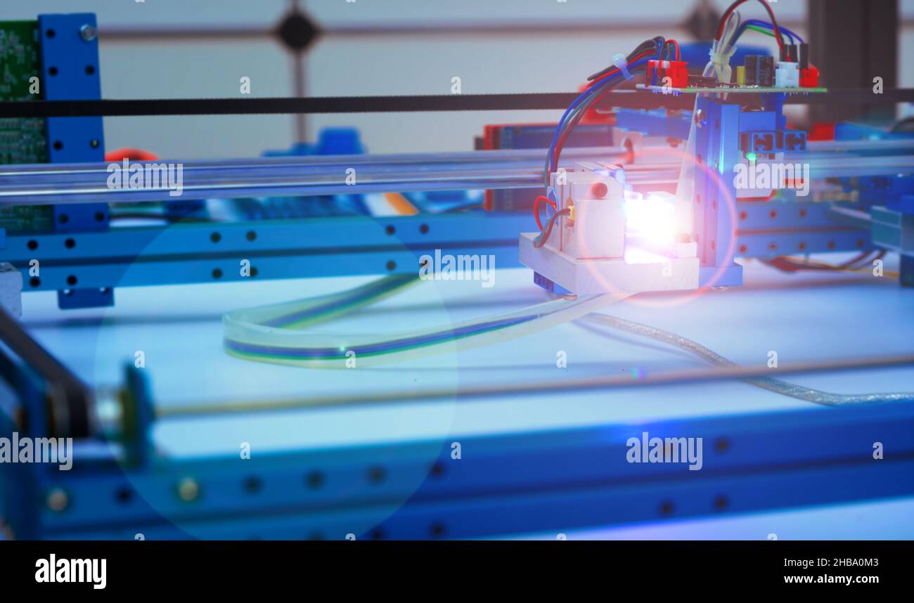 Precision instrument for photo-optical research in a laboratory Stock ...