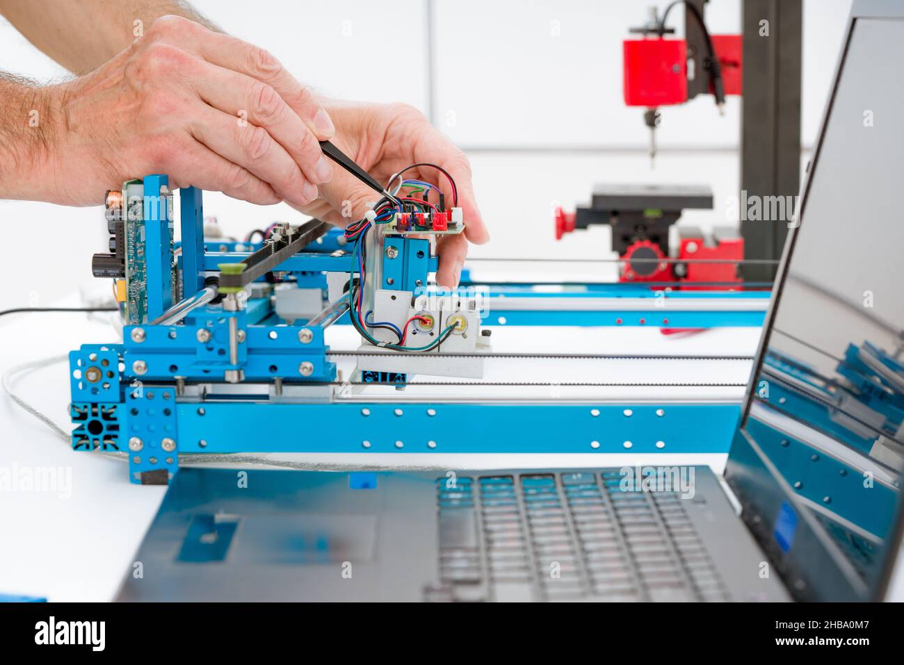 Precision instrument for photo-optical research in a laboratory Stock ...
