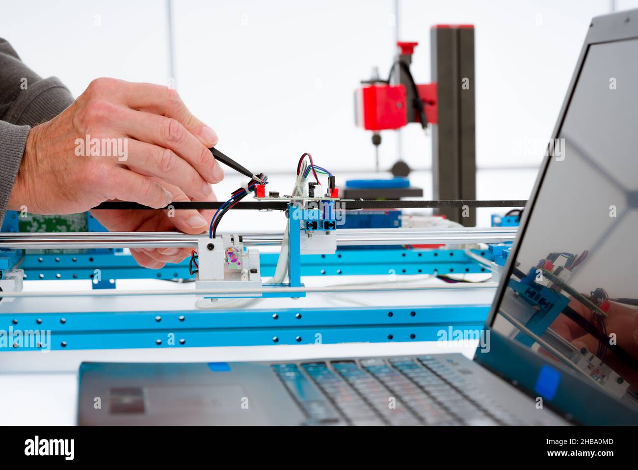 Precision instrument for photo-optical research in a laboratory Stock ...