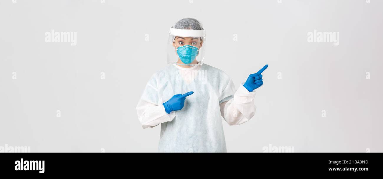 Covid-19, coronavirus disease, healthcare workers concept. Surprised ...