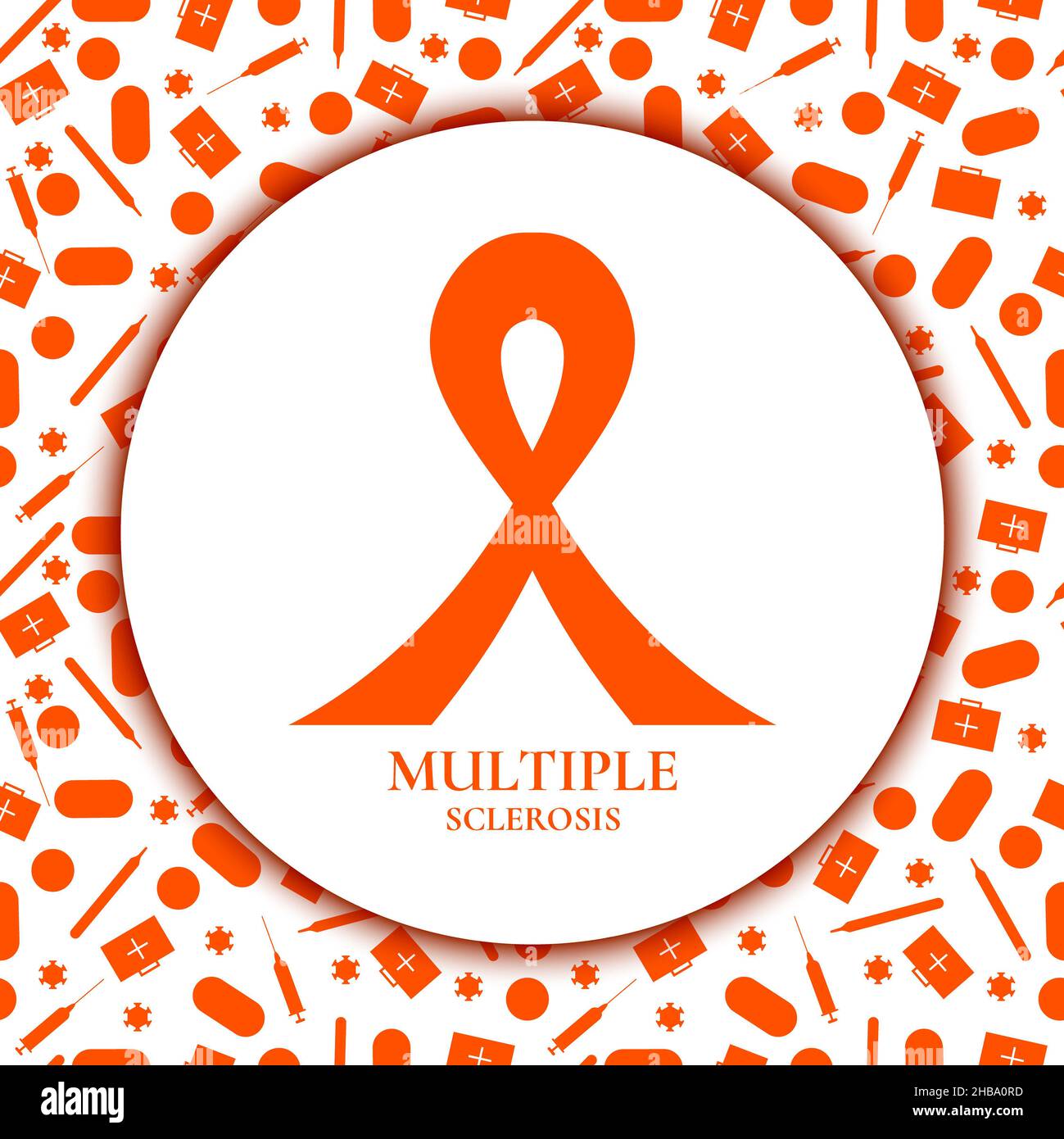 Multiple sclerosis ribbon, conceptual illustration Stock Photo - Alamy