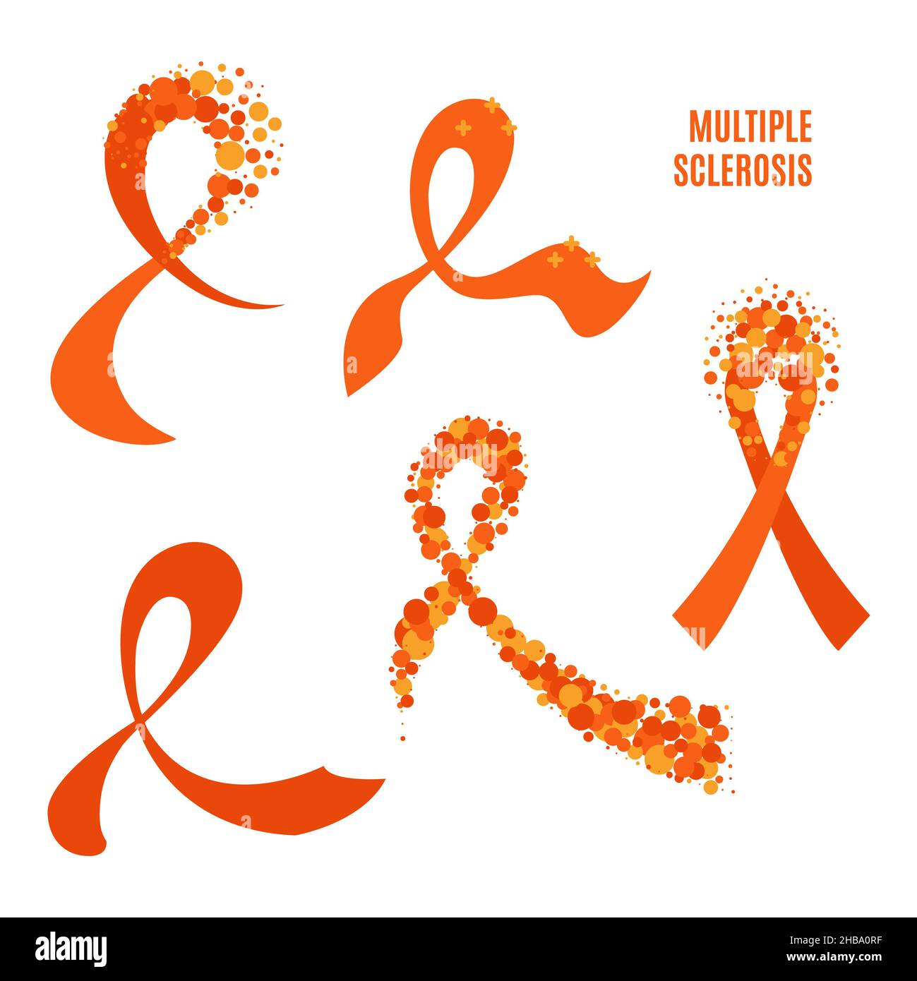 Multiple sclerosis awareness ribbons, conceptual illustration Stock ...