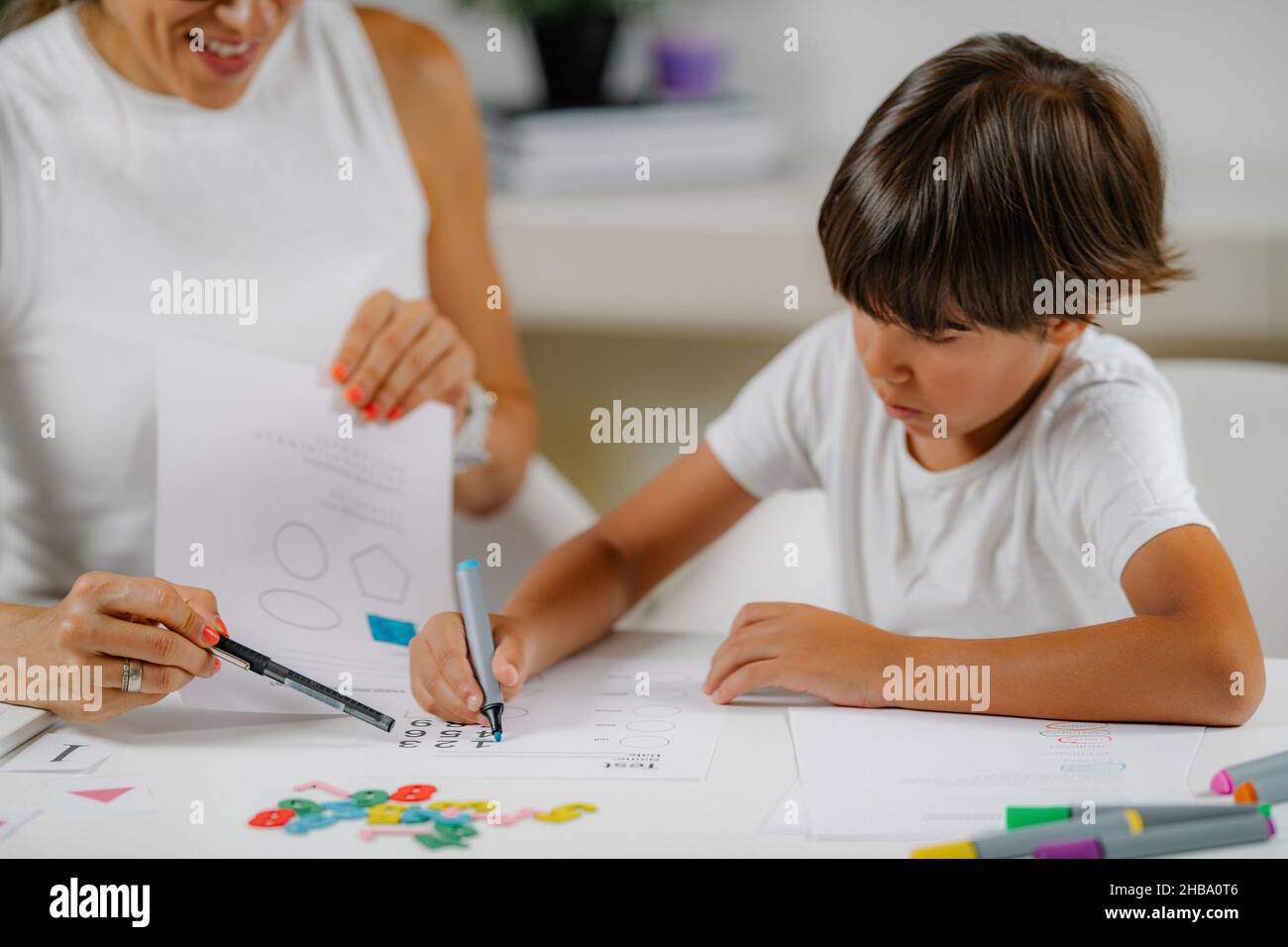 School child colouring in hi-res stock photography and images - Alamy