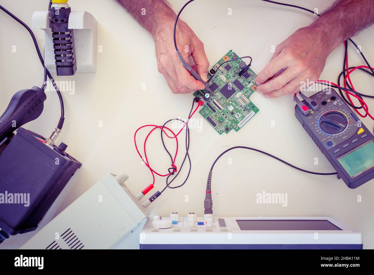 Measuring instruments in a semiconductor electronics laboratory Stock ...
