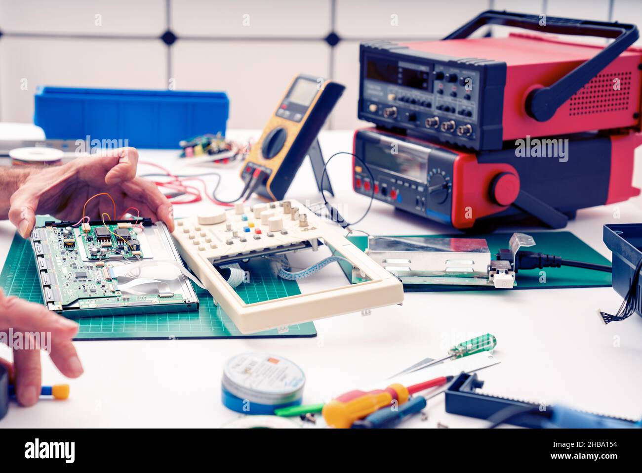 Repairing computer parts in a laboratory Stock Photo - Alamy
