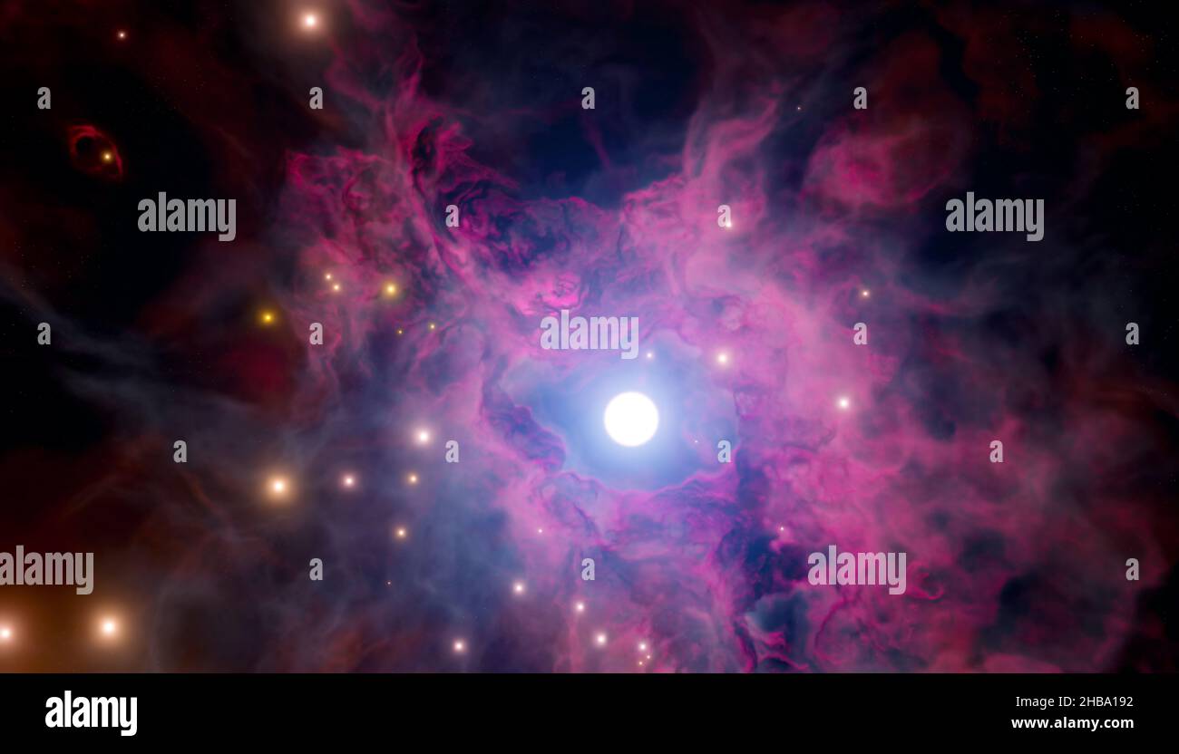 Nebula, conceptual illustration render Stock Photo - Alamy