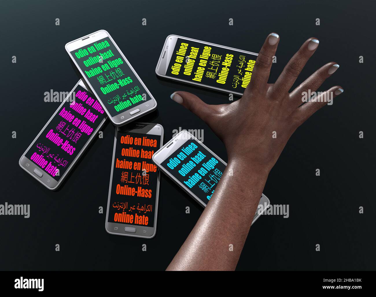 Online hate, conceptual illustration Stock Photo - Alamy