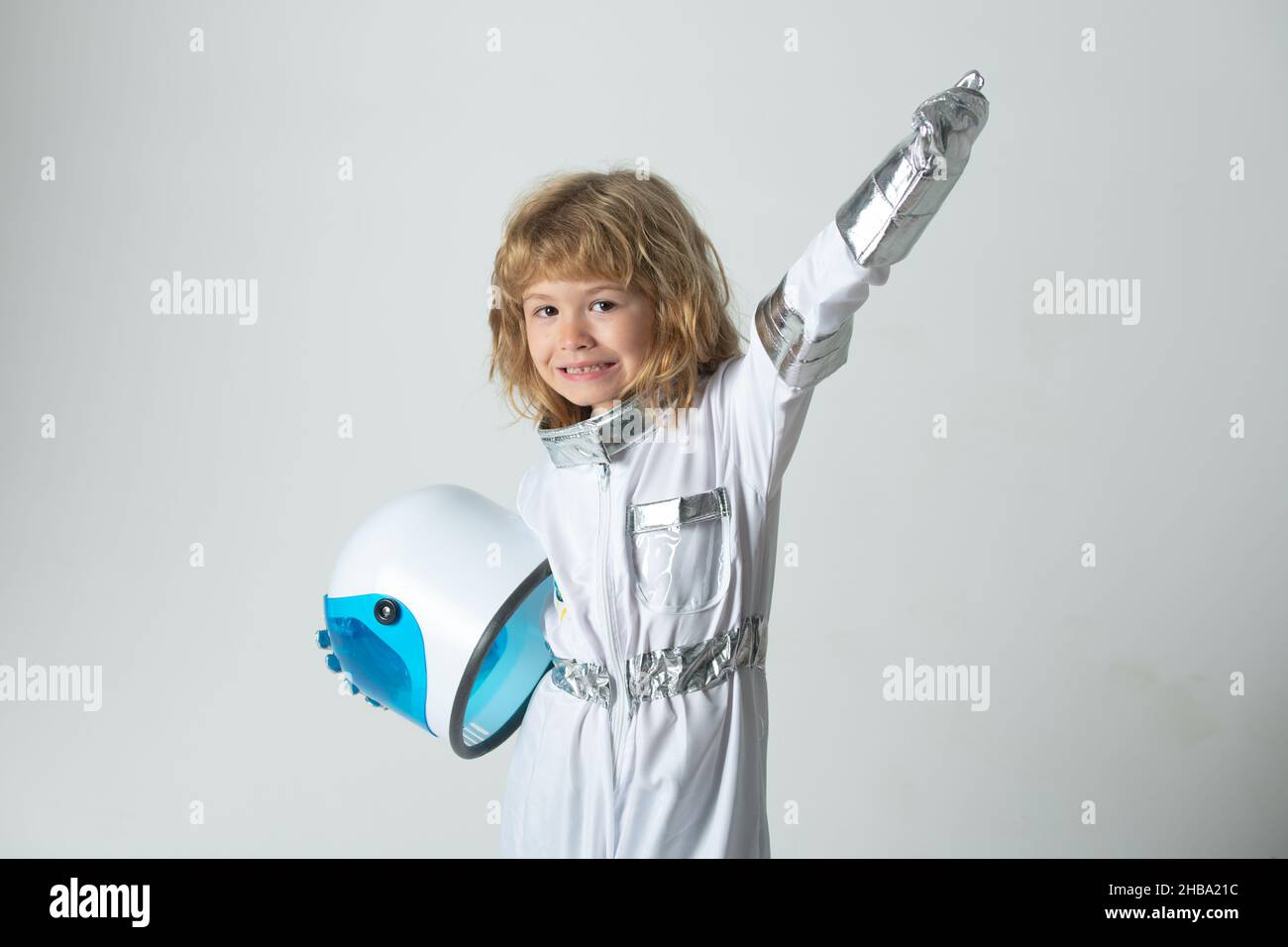 A little boy dreams of becoming an astronaut and flying into space ...