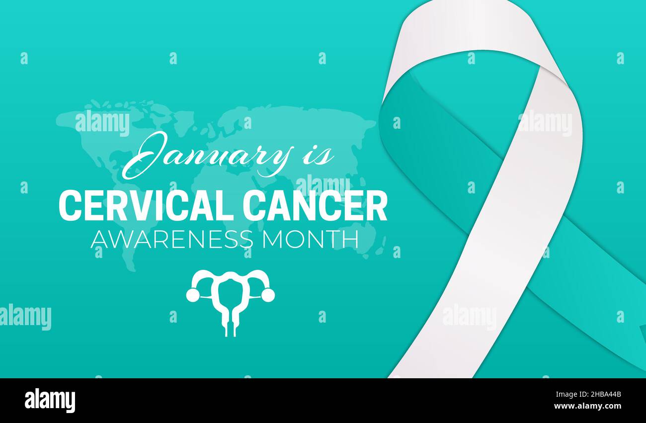 January is Cervical Cancer Awareness Month Background Illustration ...