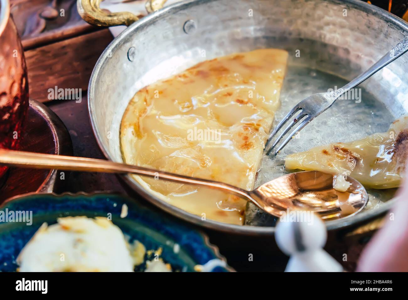 Image of Roti bread topped with milk Stock Photo - Alamy