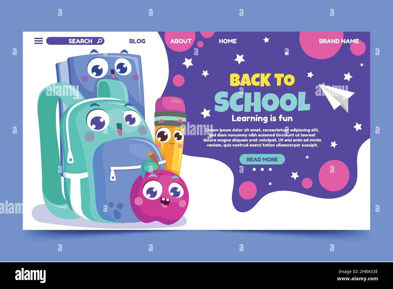 Design school cartoon landing hi-res stock photography and images - Alamy