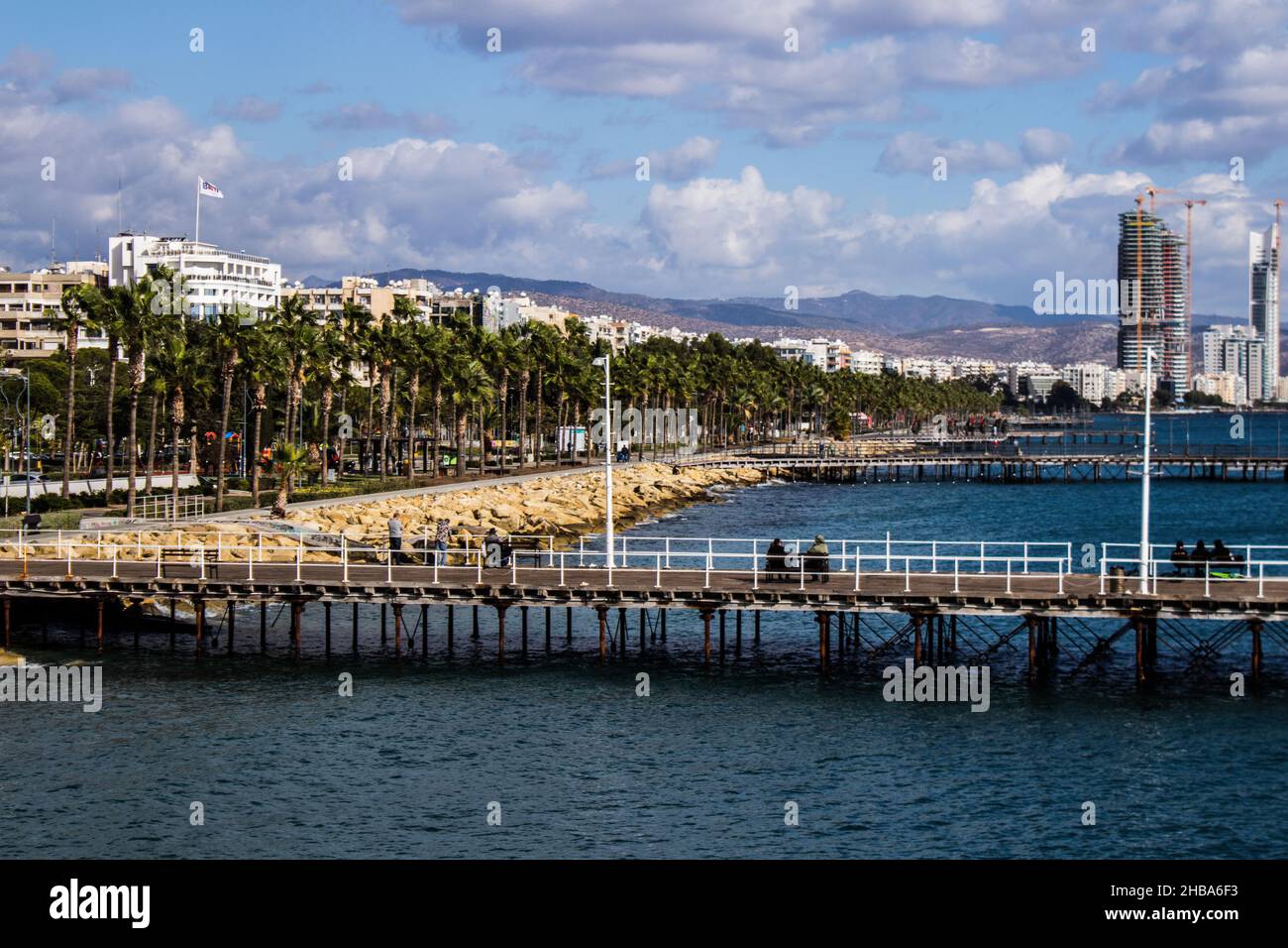 Limassol, Cyprus - December 17, 2021 Cityscape in the heart of the city ...
