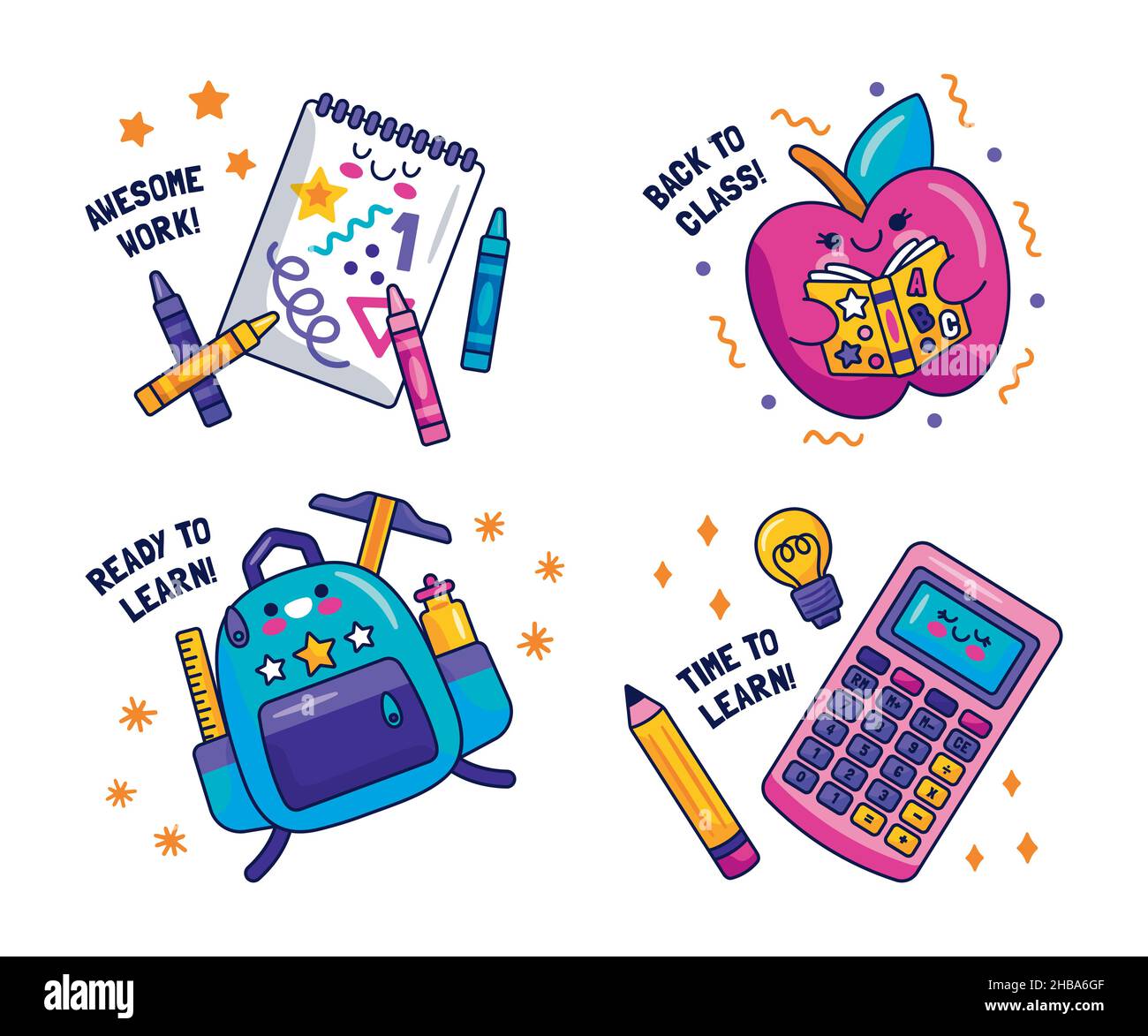 Kawaii school learning object hi-res stock photography and images - Alamy