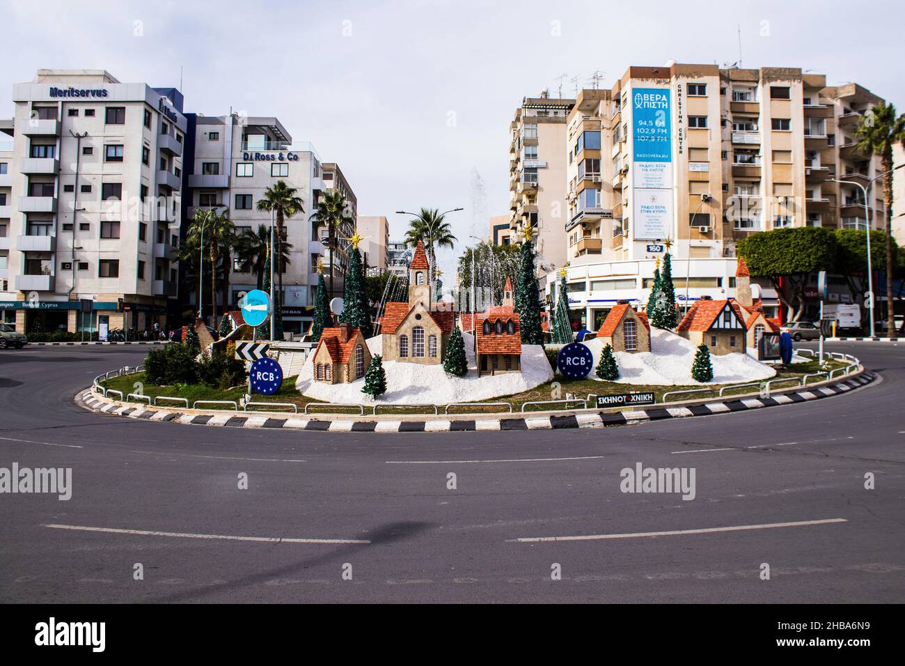 Limassol, Cyprus - December 17, 2021 Cityscape in the heart of the city ...