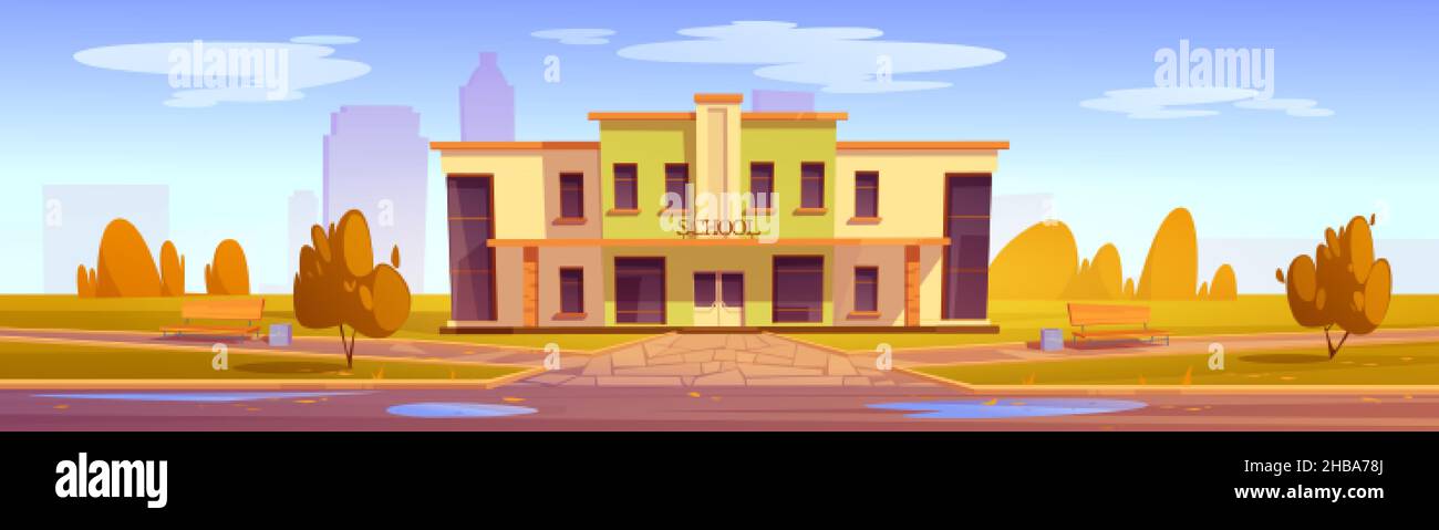 cartoon school vector design illustration autumn Stock Vector Image ...
