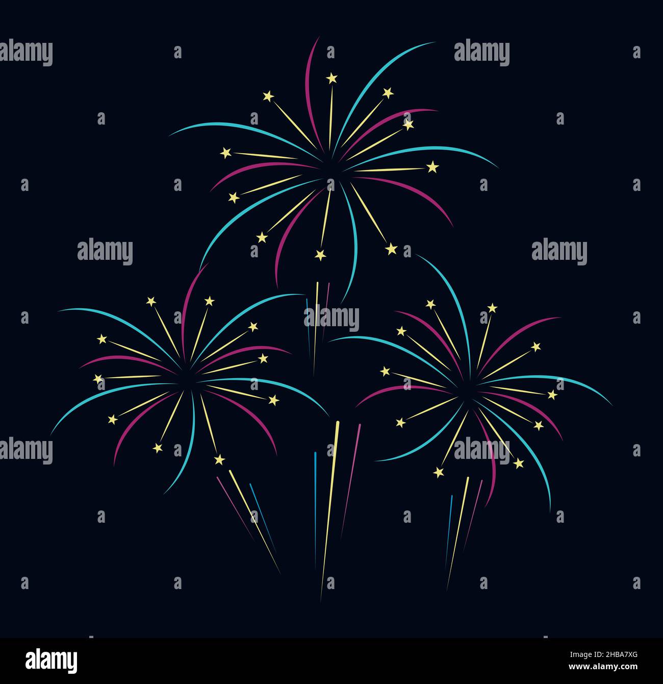 Three fireworks Stock Vector Images - Alamy