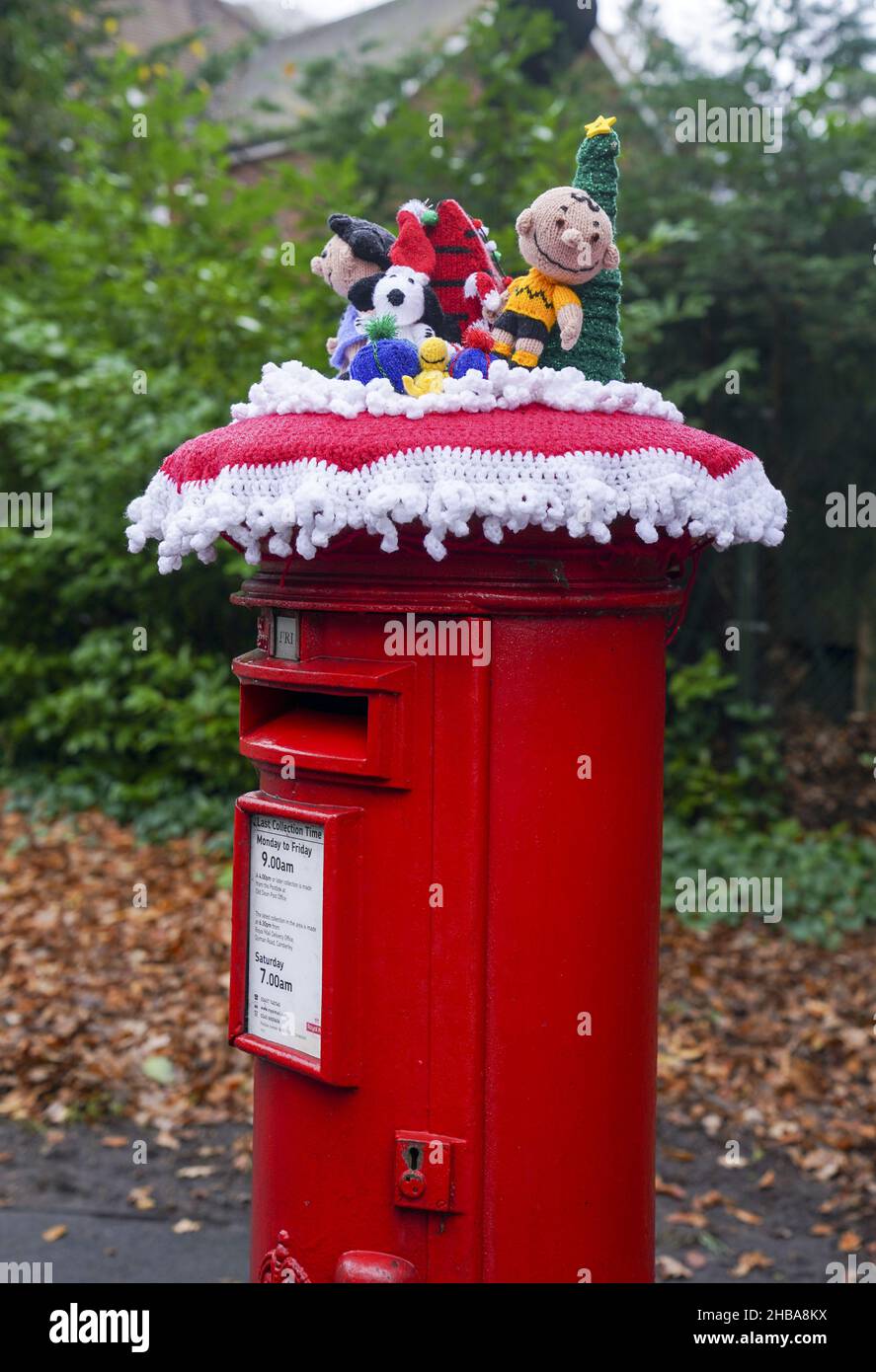 File photo dated 03/12/21 of a knitted festive scene placed on a Royal ...