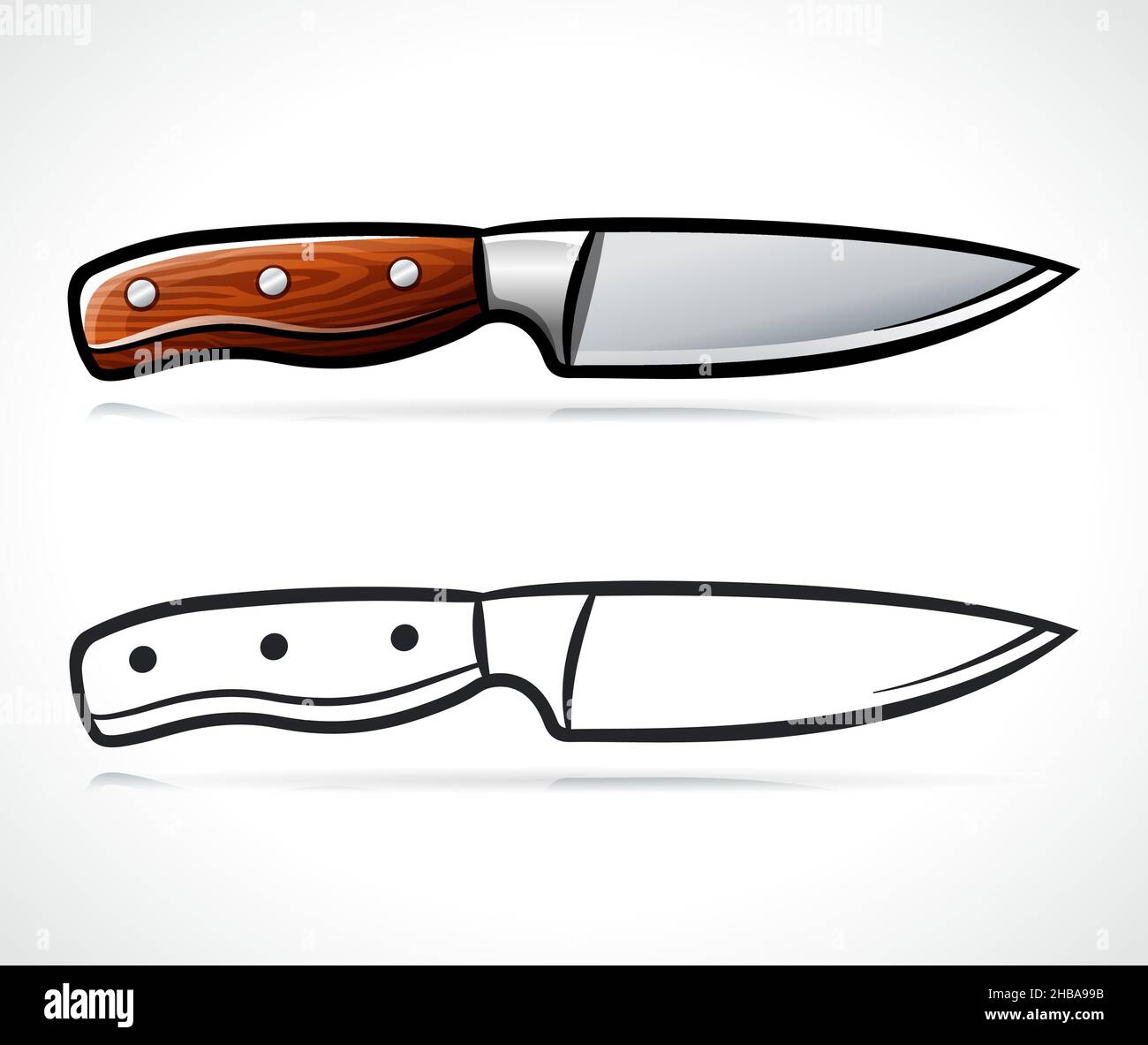 Steel knife wooden handle Stock Vector Images - Alamy