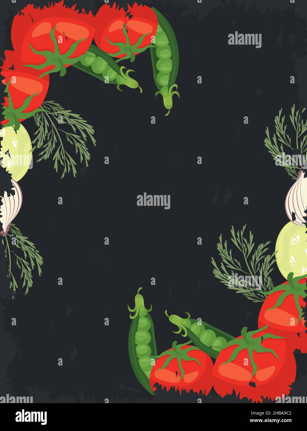 fresh vegetables border Stock Vector Image & Art - Alamy