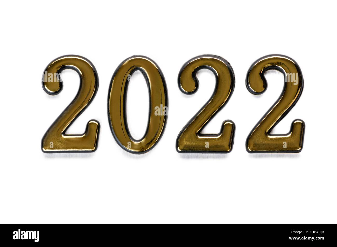 Numbers 2022 on white isolated background. Abstract new year backdrop ...