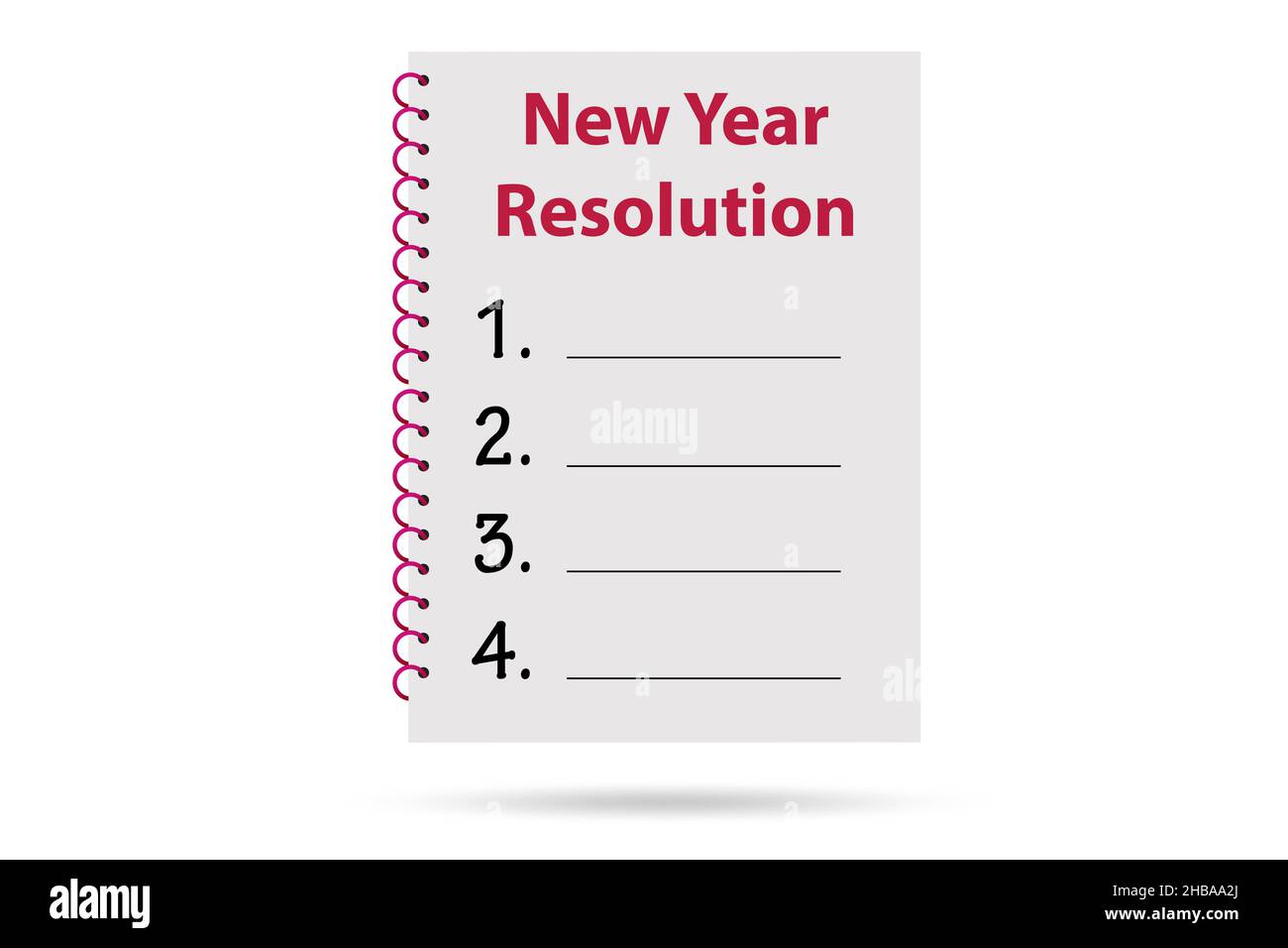 New year resolution concept with the blank list Stock Photo - Alamy