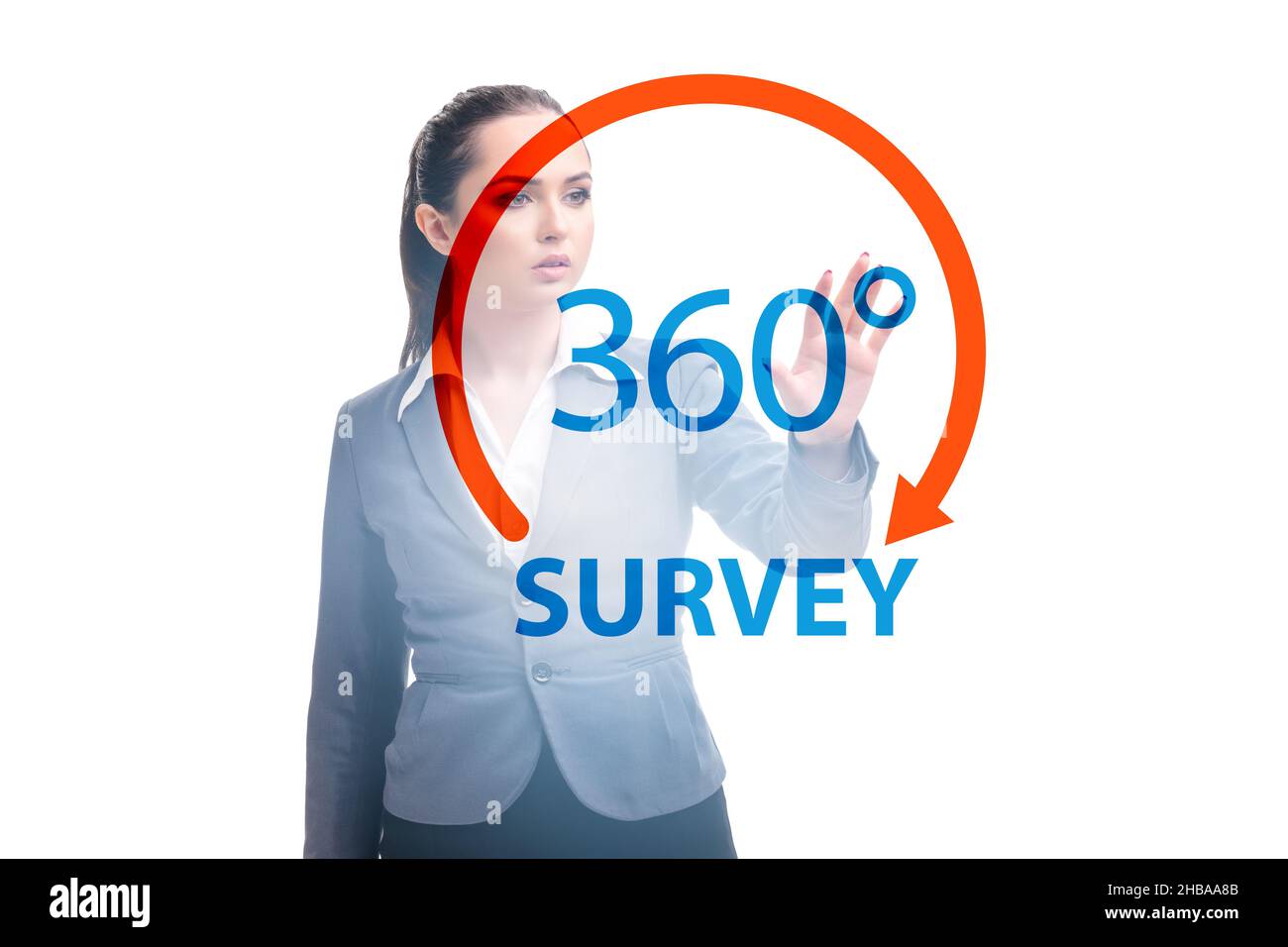 360 degree concept with the businesswoman Stock Photo - Alamy