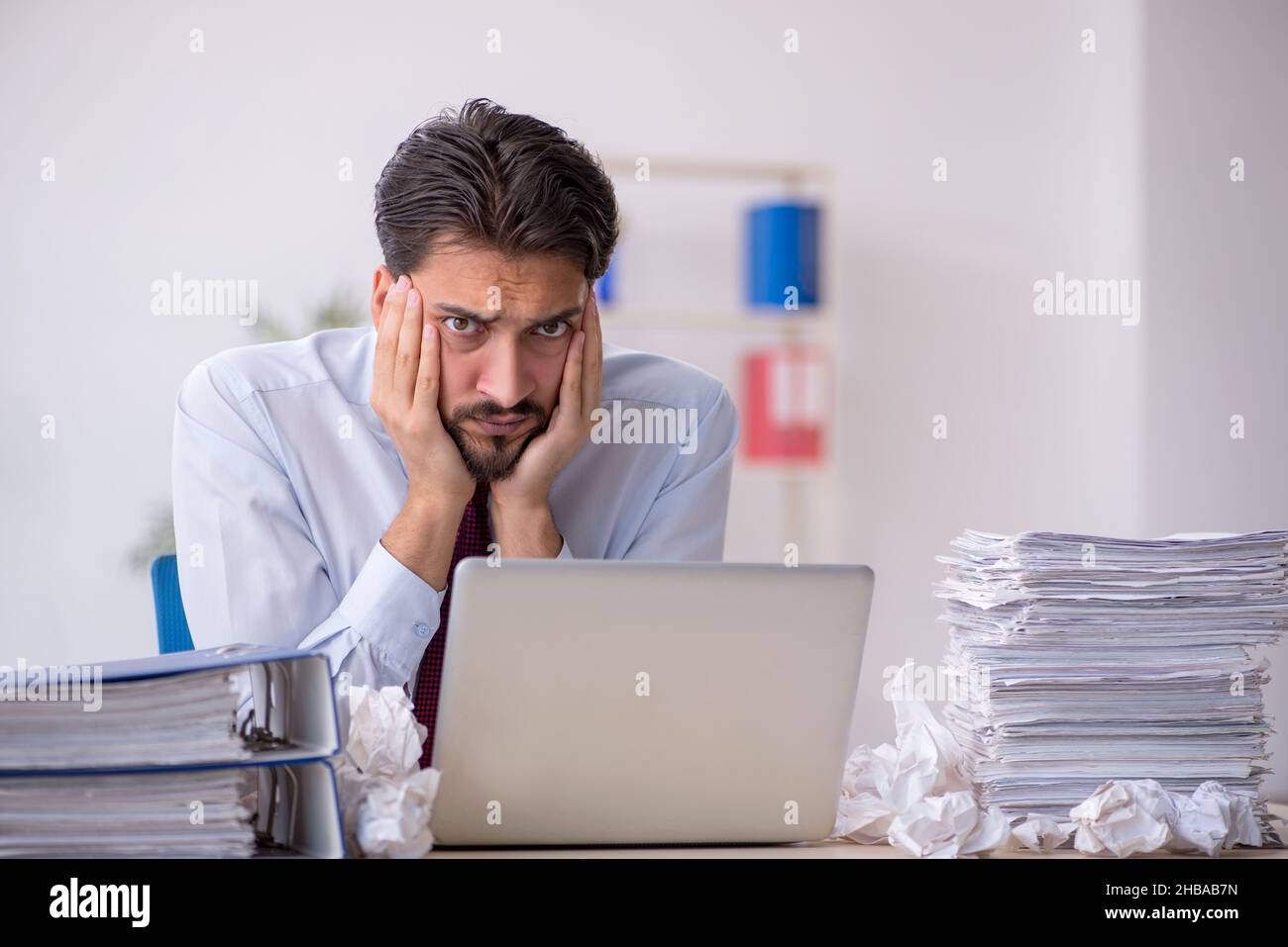 Young businessman employee in rejected ideas concept Stock Photo - Alamy