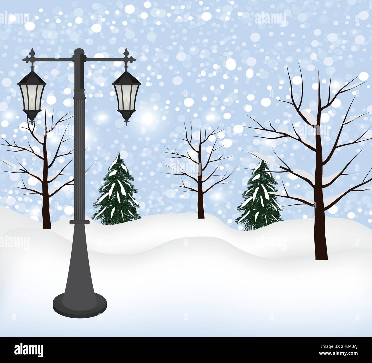 Winter snowing landscape. vector illustration Stock Vector Image & Art ...