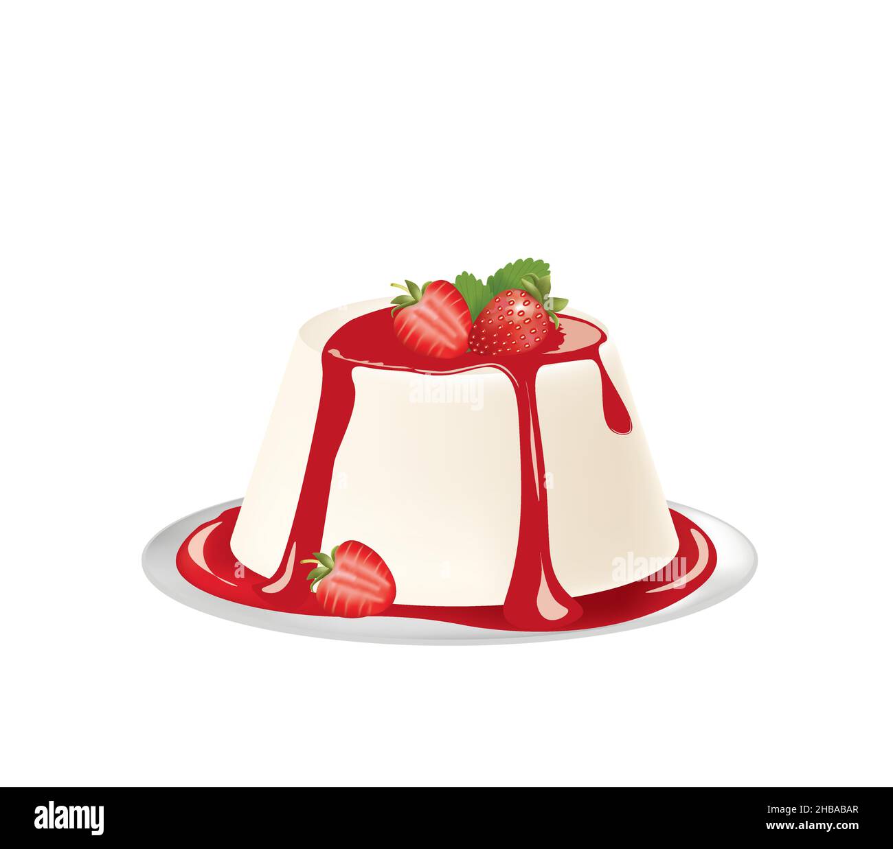 Vanilla panna cotta in Stock Vector Images - Alamy