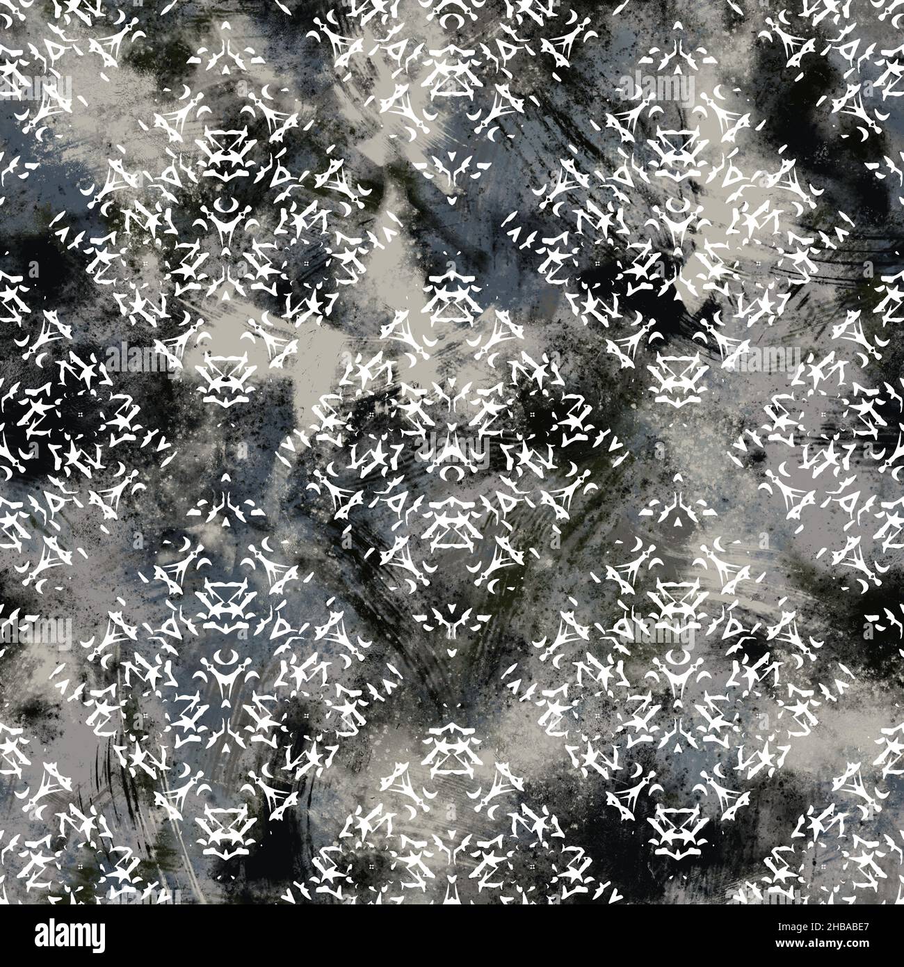 Seamless neutral tan and white distressed grungy motif surface pattern ...