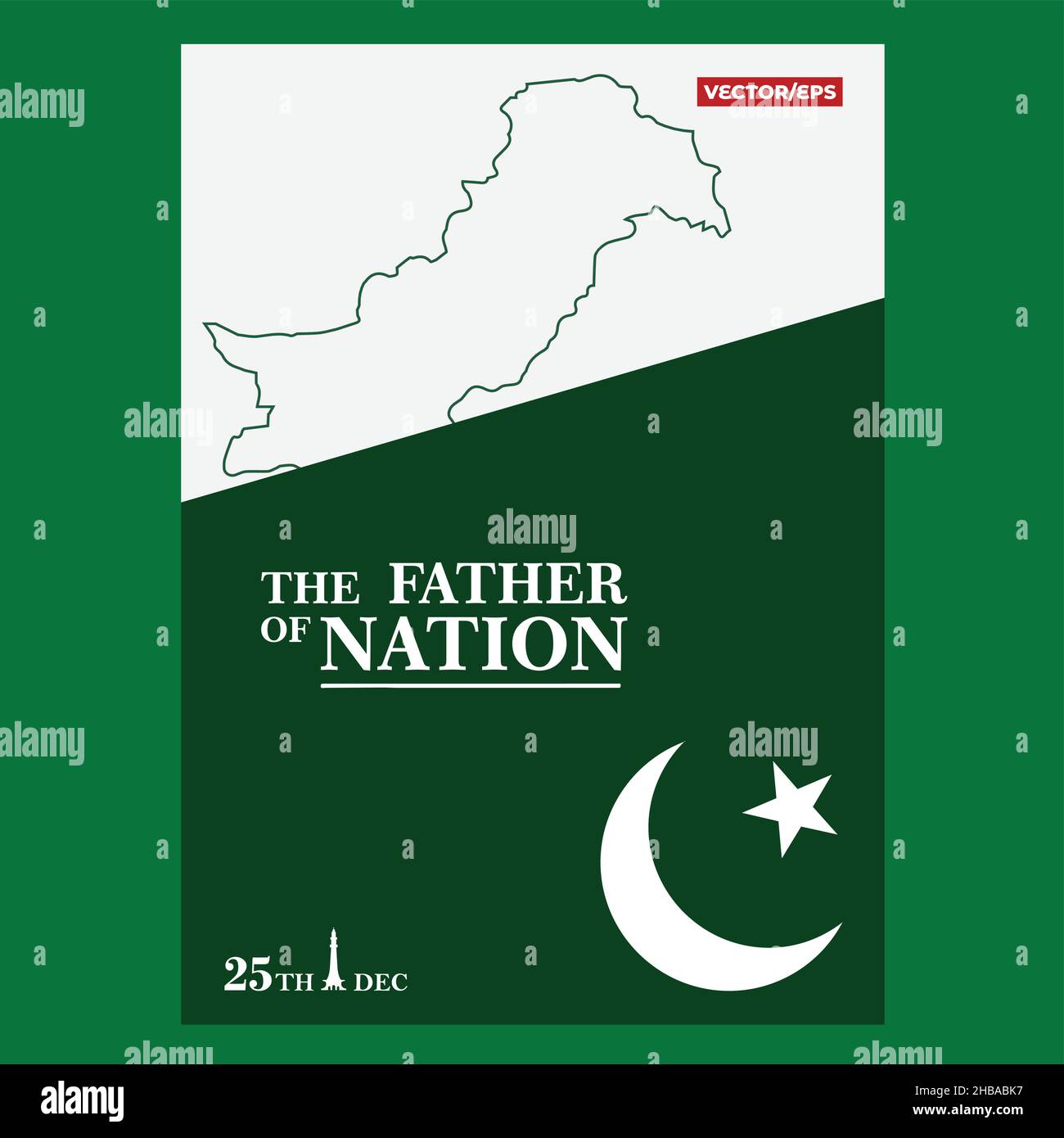 Father of nation Quaid e Azam Day Celebration with English Typography ...